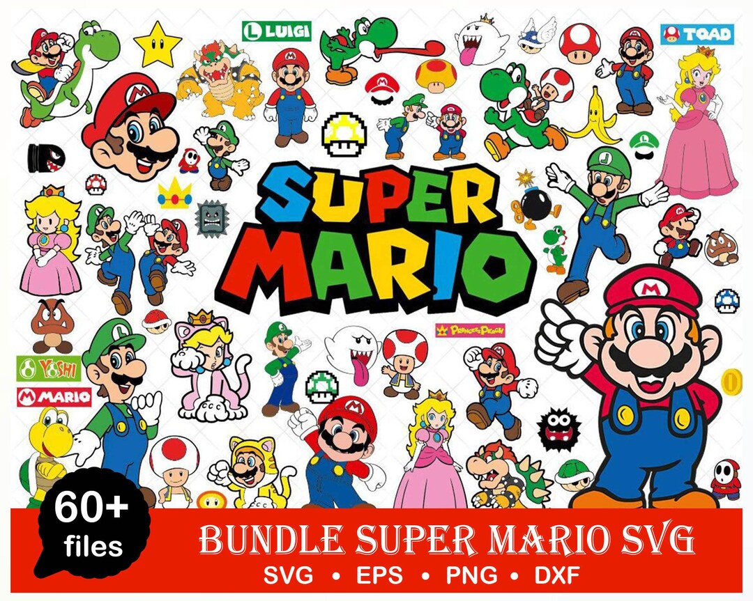 New Super Mario SVG Bundle for Cricut and Sublimation Mario - Etsy