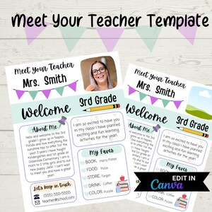 Meet Your Teacher Template, Editable Meet Your Teacher Template ...