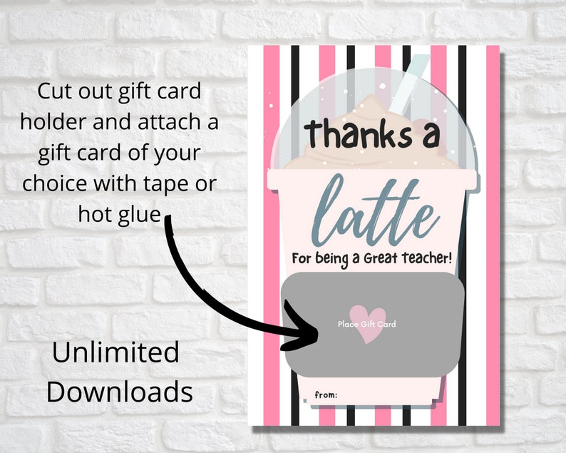 Teacher Appreciation Gift Card Holder Printable (digital Download) - Etsy