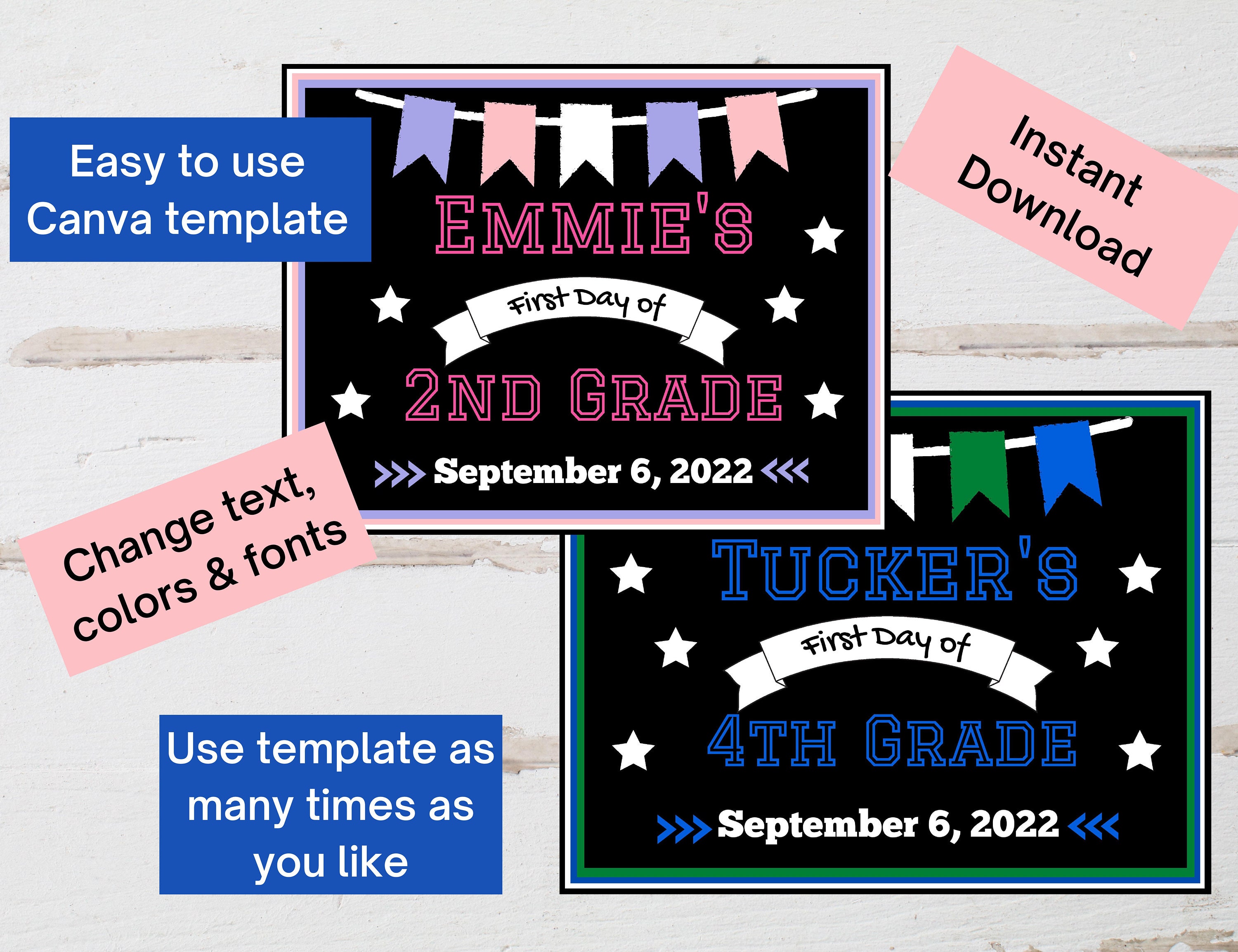 Editable First Day of School Sign Template, First Day of School ...