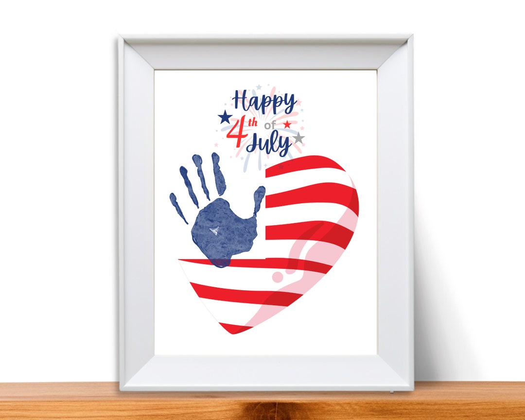 Printable 4th of July Handprint Craft for Kids, 4th of July Keepsake ...