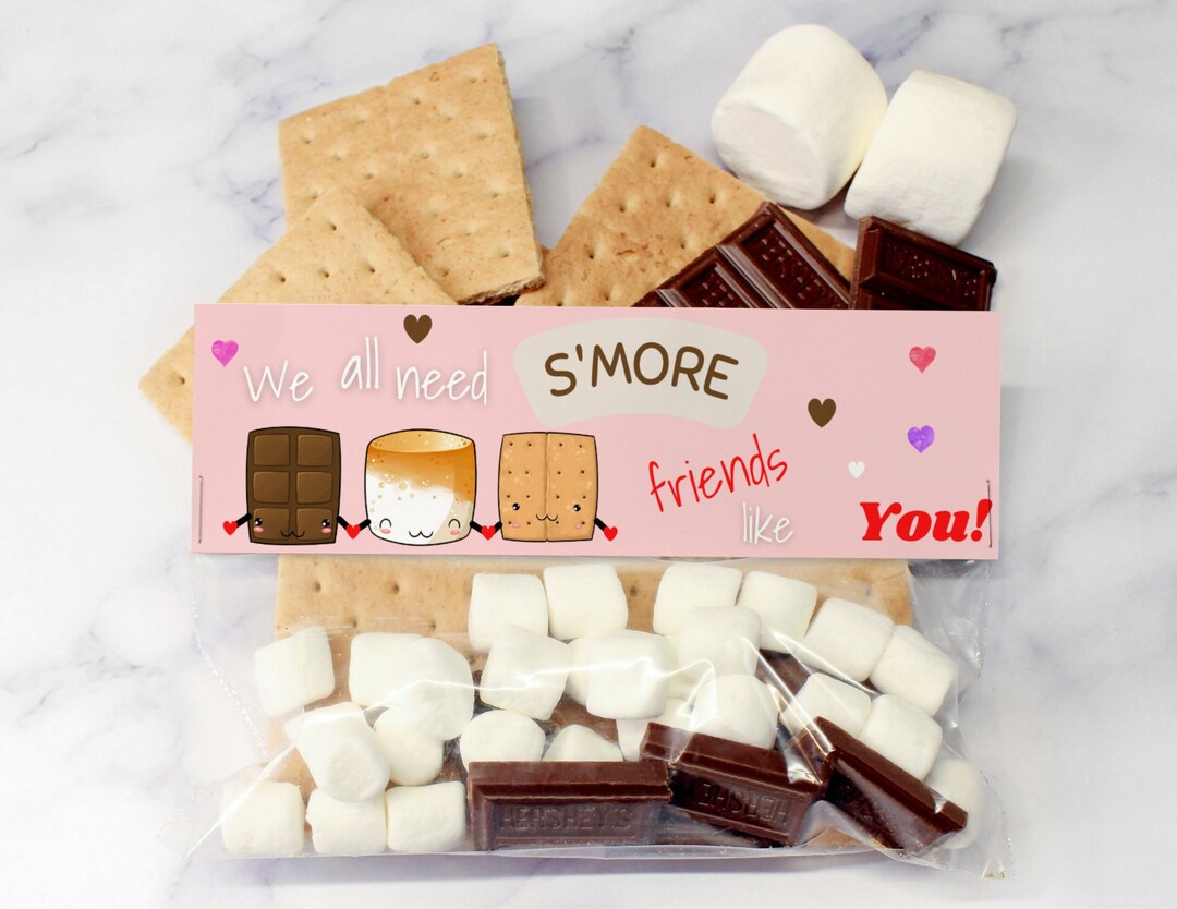 Valentine's Day S'mores Treat Bag Topper - Etsy