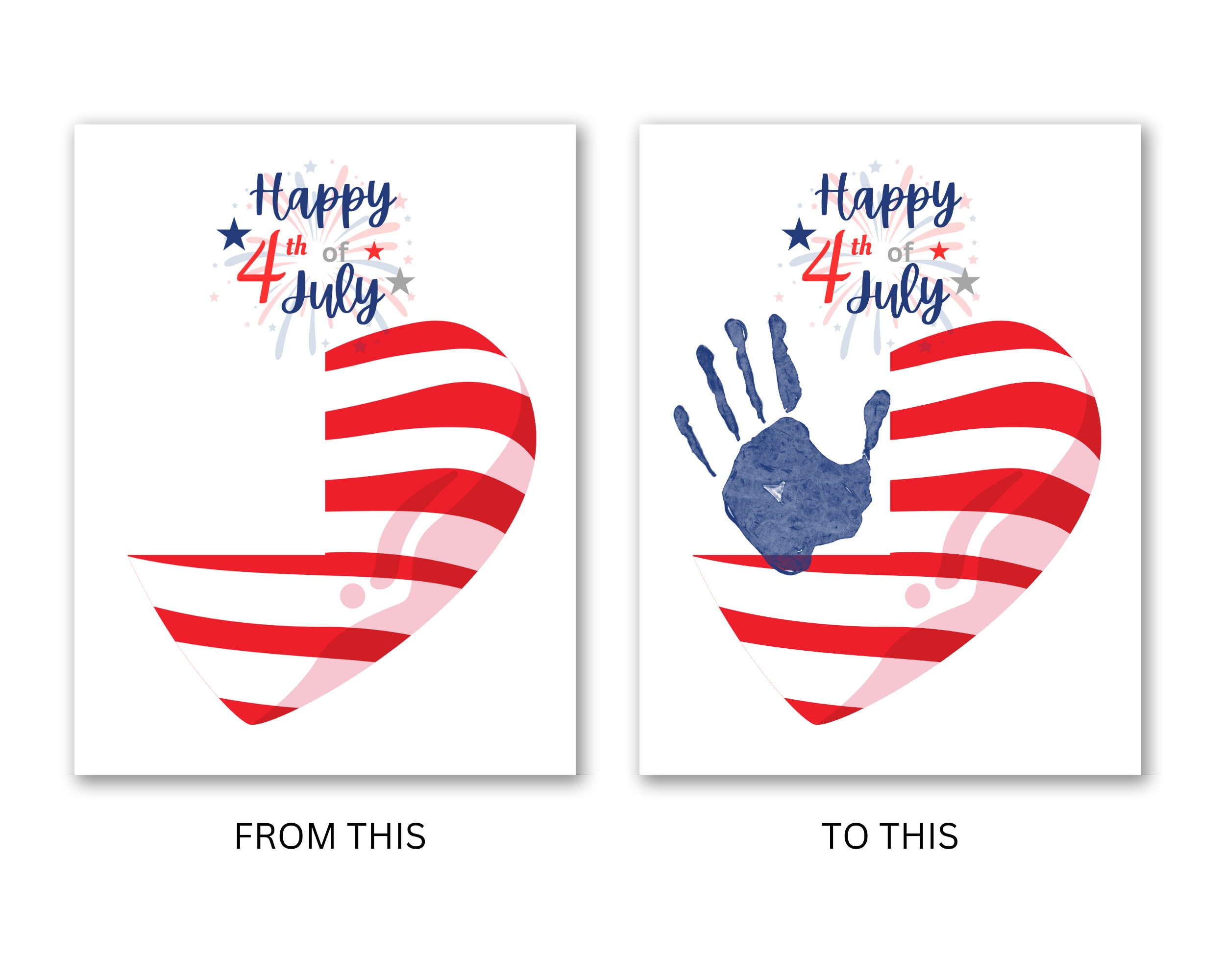 Printable 4th of July Handprint Craft for Kids, 4th of July Keepsake ...