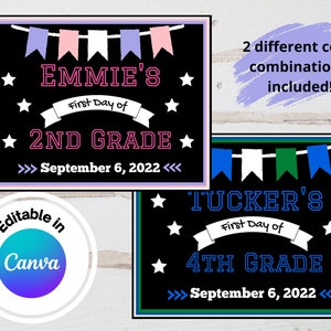 Editable First Day of School Sign Template, First Day of School ...