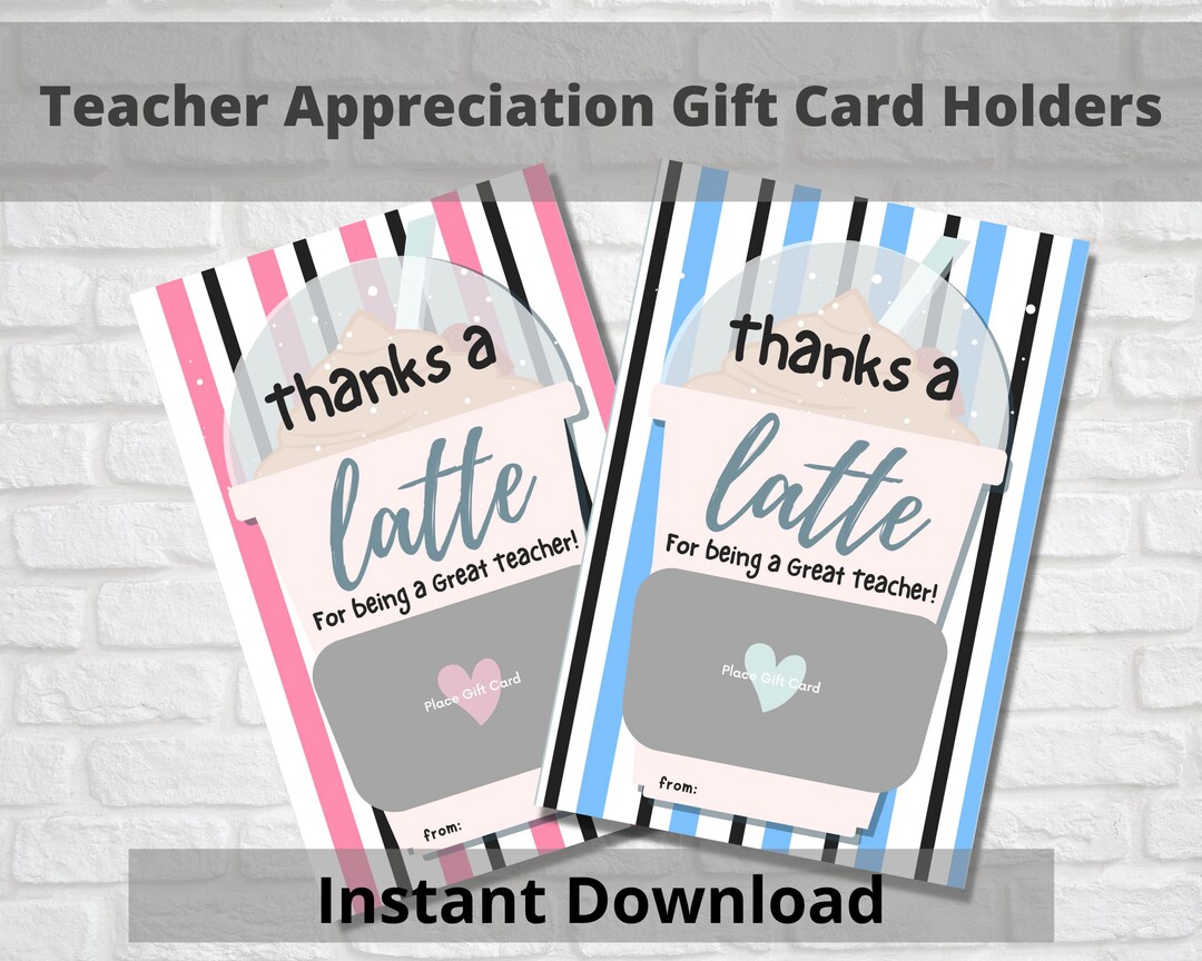 Teacher Appreciation Gift Card Holder Printable (digital Download) - Etsy