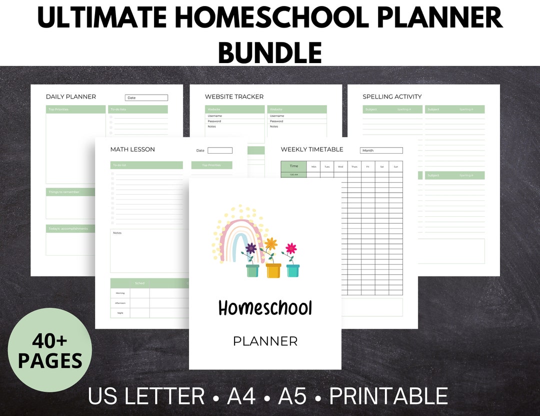 Printable Homeschool Planner Bundle| Homeschool Schedule| Homeschool ...