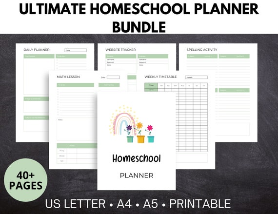 Printable Homeschool Planner Bundle Homeschool Schedule - Etsy