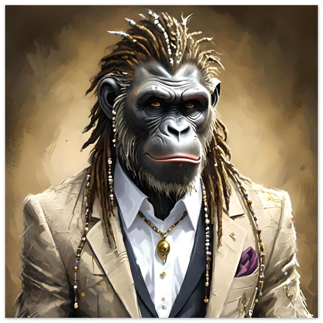 Poster Monkey, Monkey Man, Monkey in Suit, Humor, Funny, Wall ...