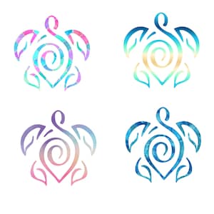 Glitter Tribal Sea Turtle Sticker, Hawaiian Ocean Beach Life Sea Turtle ...