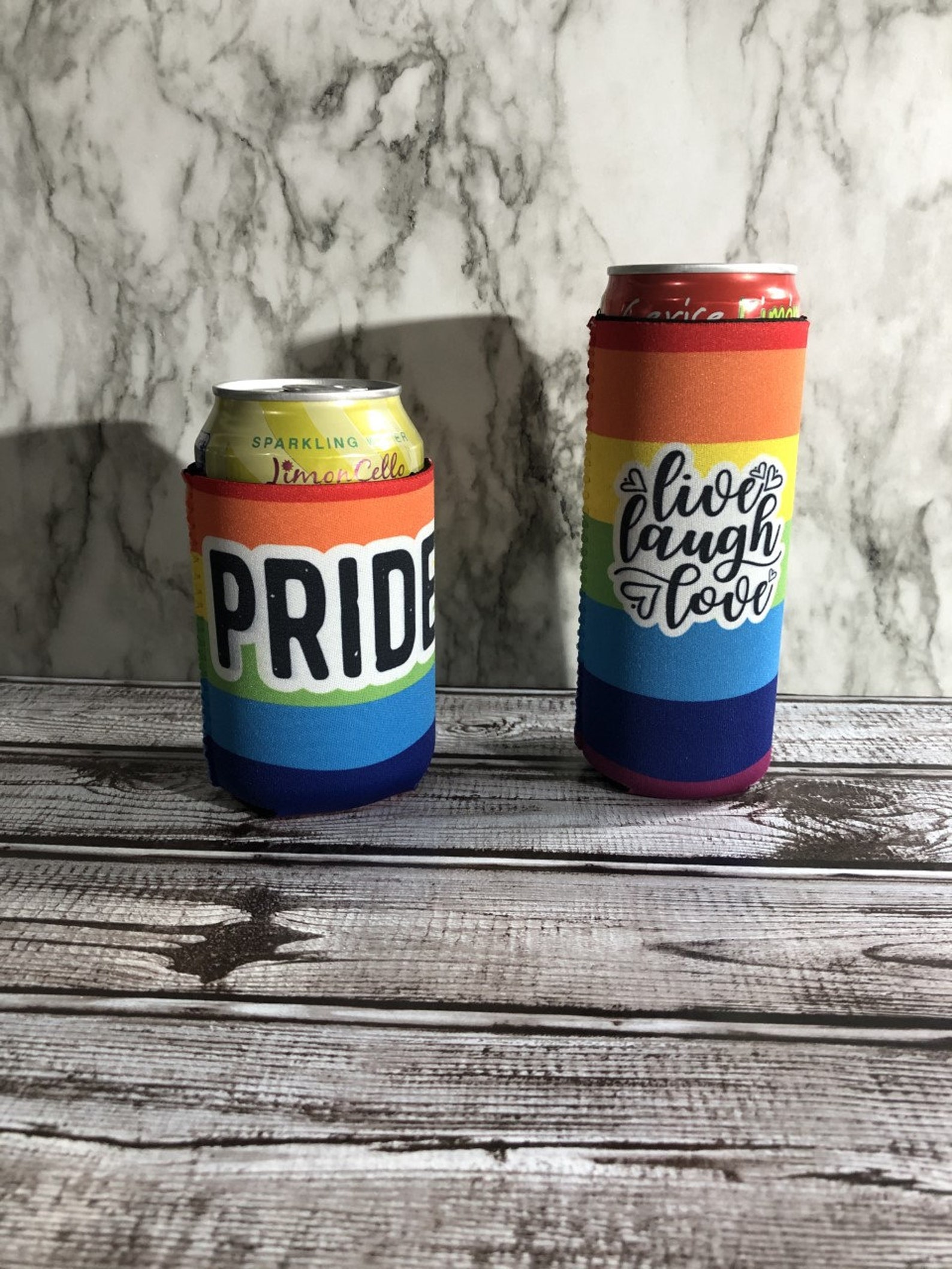 Pride Can Coolers Rainbow Drink Hugger Lbgtq Can Koozie Etsy