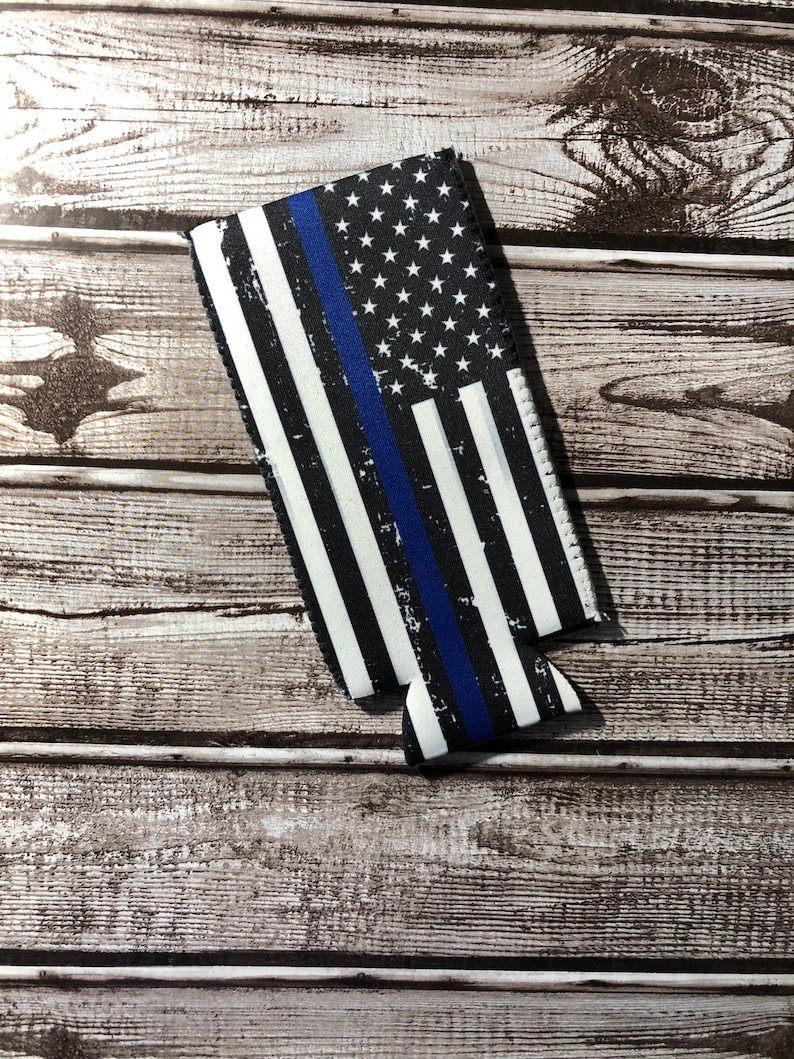 Blue Line Can Coolers Back the Blue Slim Can Koozies - Etsy