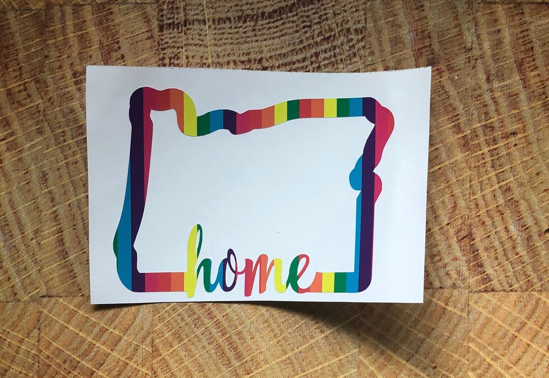 Rainbow Oregon Pride Decal | LGBTQ Pride Sticker | Home Vinyl Decal ...