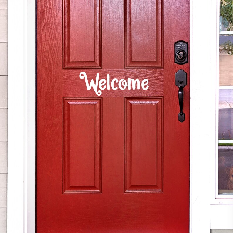 Welcome Door Decal Welcome Door Sticker Front Door Welcome - Etsy
