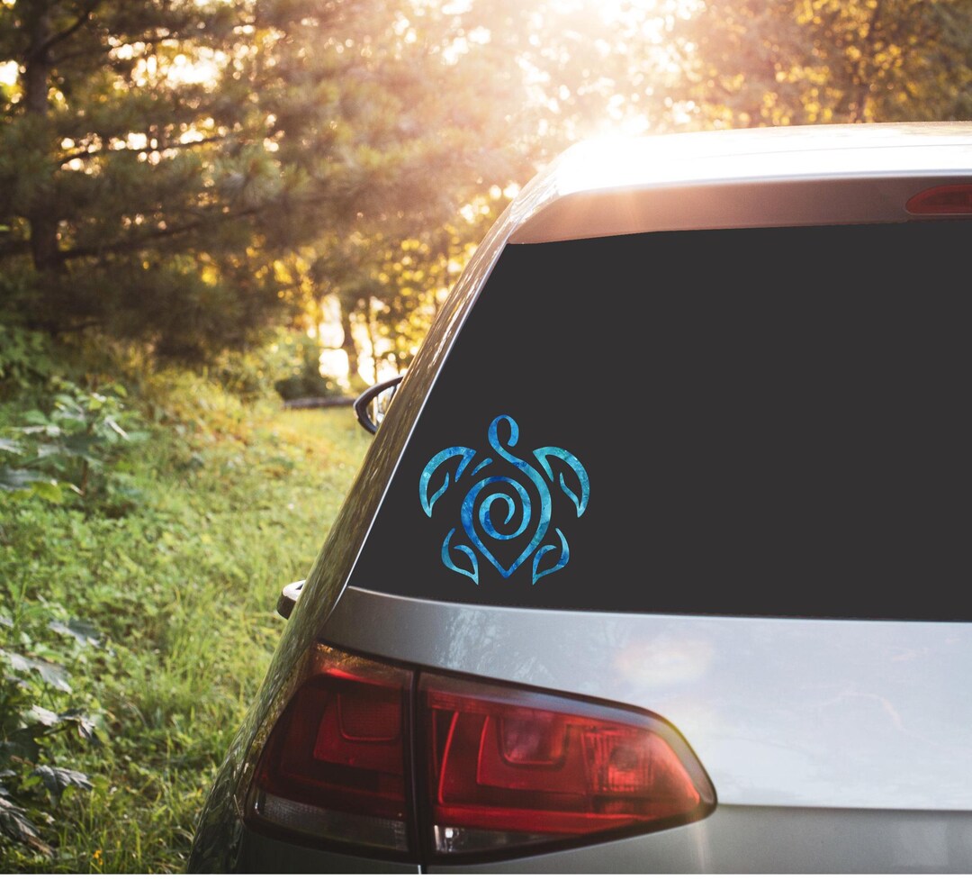 Glitter Tribal Sea Turtle Sticker, Hawaiian Ocean Beach Life Sea Turtle ...