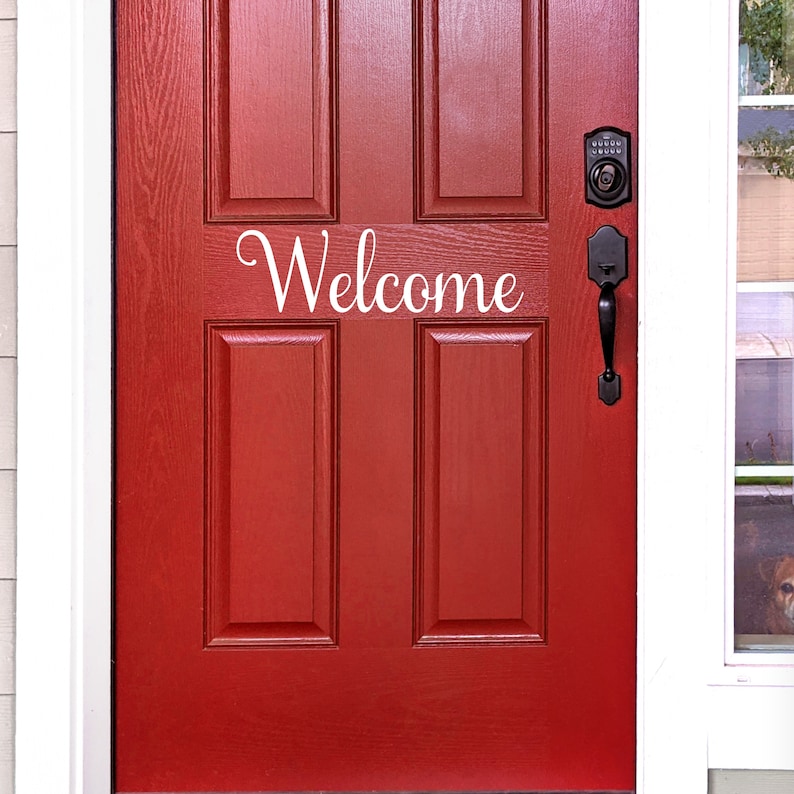 Welcome Door Decal Welcome Door Sticker Front Door Welcome - Etsy