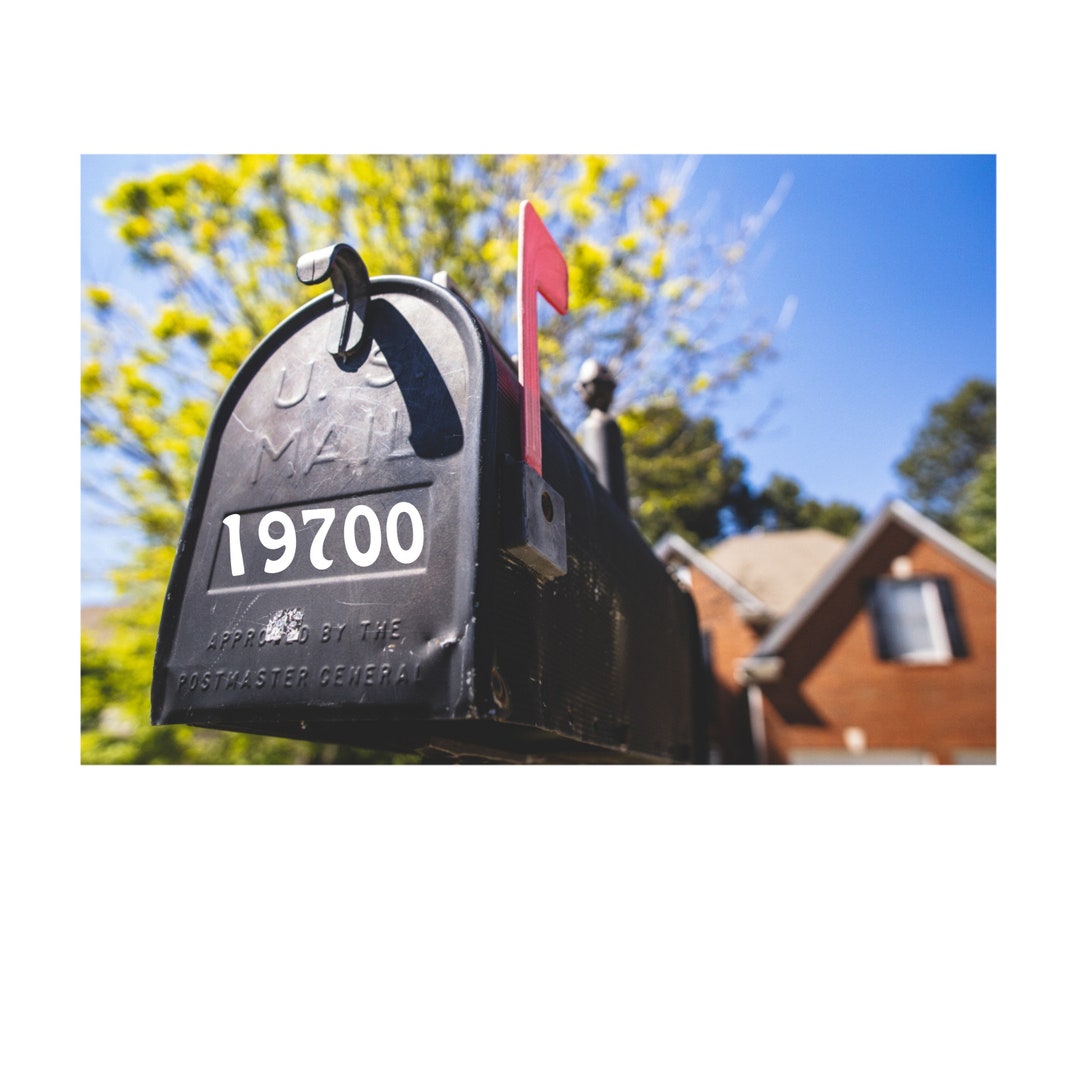 Mailbox Numbers Decal | Mail Box Decal | Post Box Decal | Post Box ...