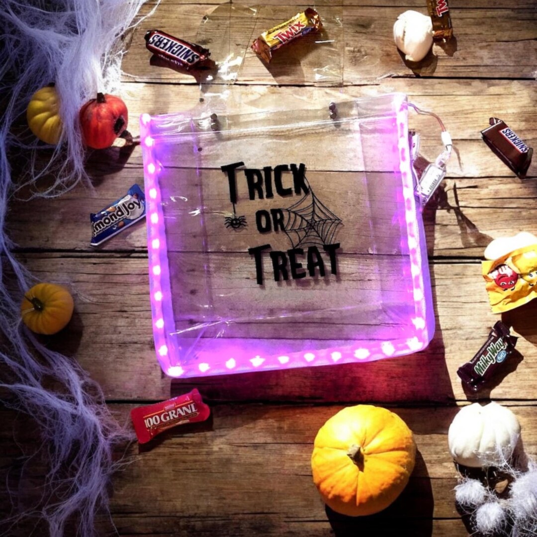 Personalized Light-up Halloween Trick or Treat Bag: Color Changing LED ...