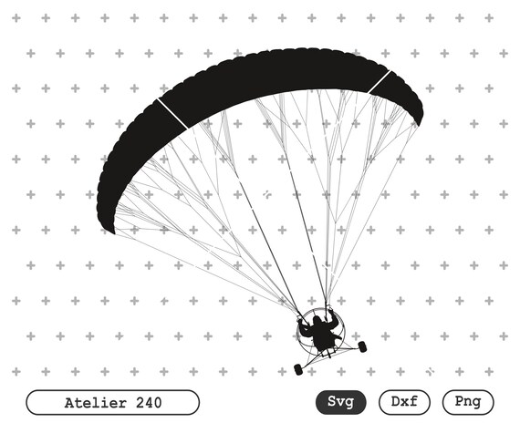 Powered paraglider SVG 1 Ultralight aviation SVG Cut Files | Etsy