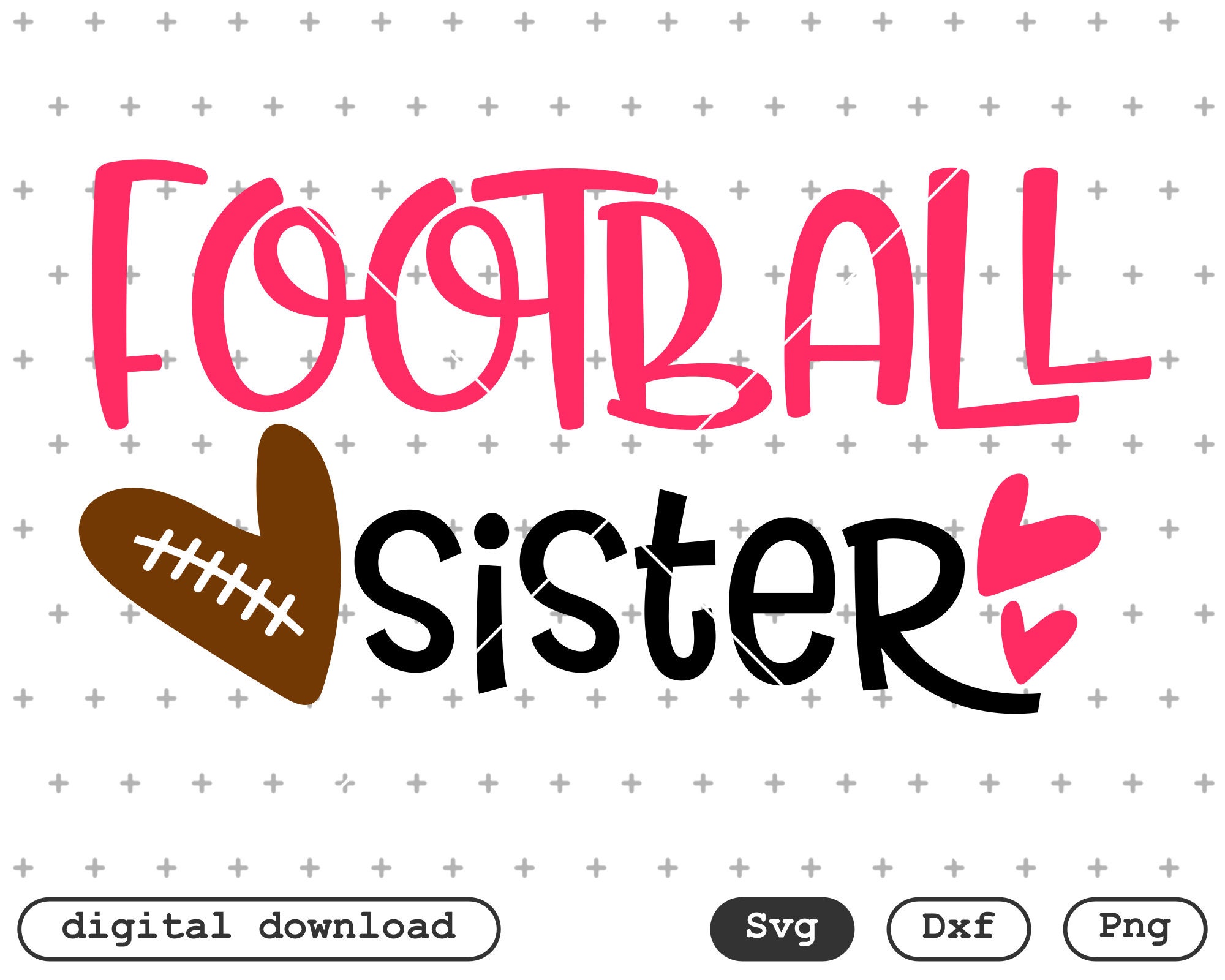 Football Sister Svg Cut File Commercial Free Digital | Etsy
