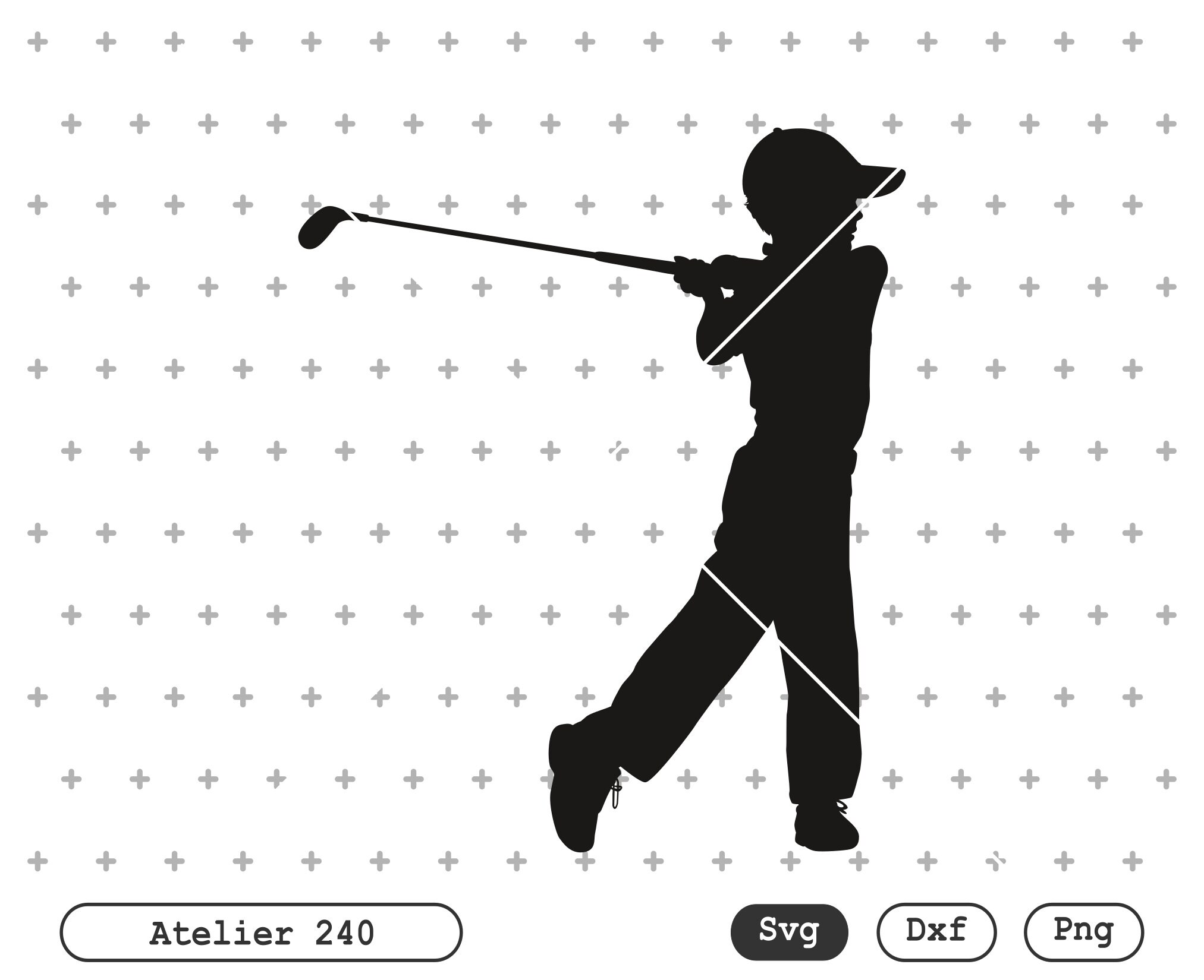 Silhouette of Golf Kid Svg Cut File Commercial Free Instant | Etsy