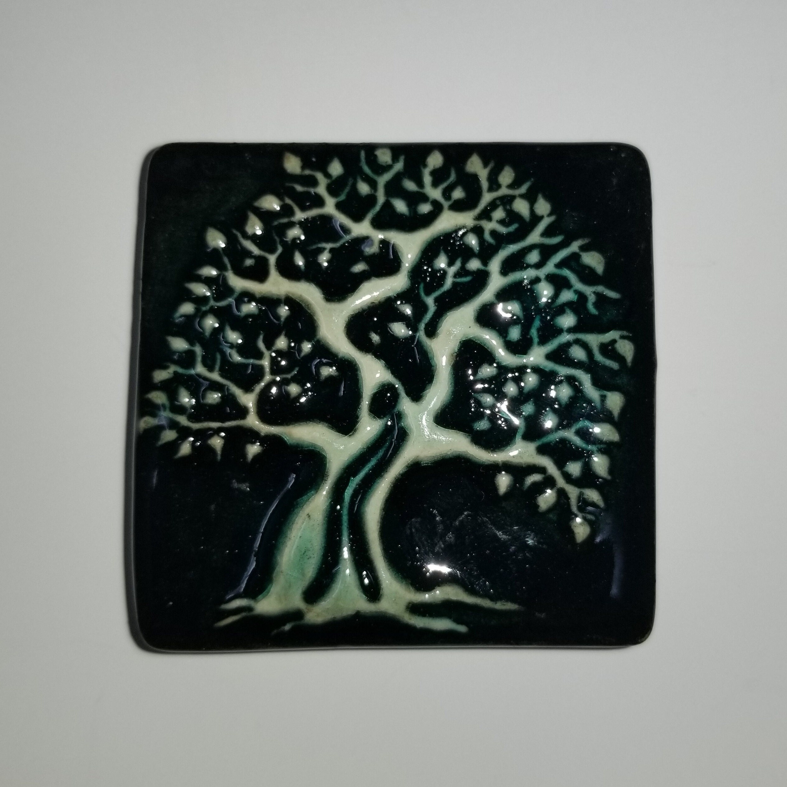 2x2 Dark Blue/black Handmade Ceramic Tree of Life - Etsy
