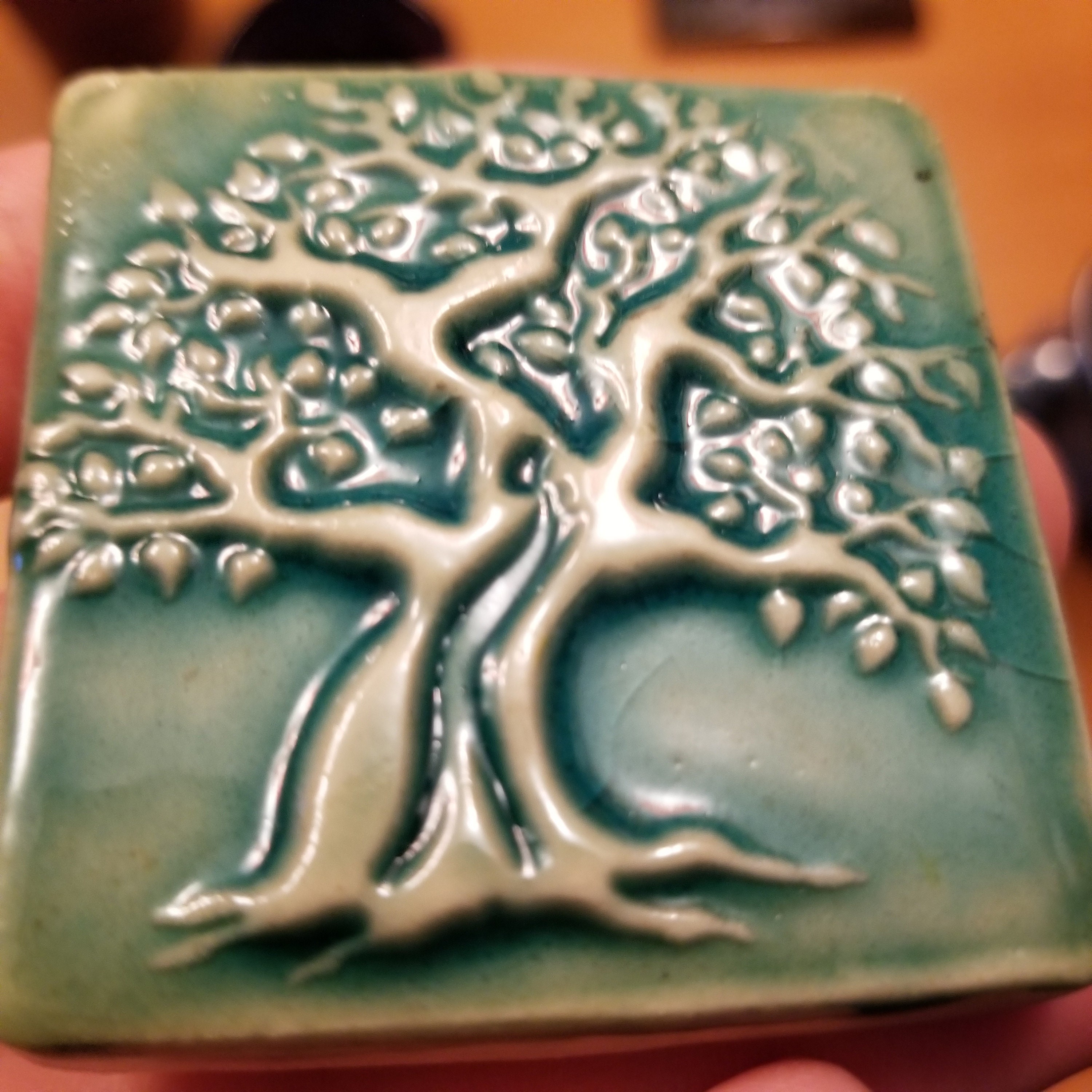 2"x2" Handmade Ceramic Tree of Life Tile for Backsplash in Kitchen ...