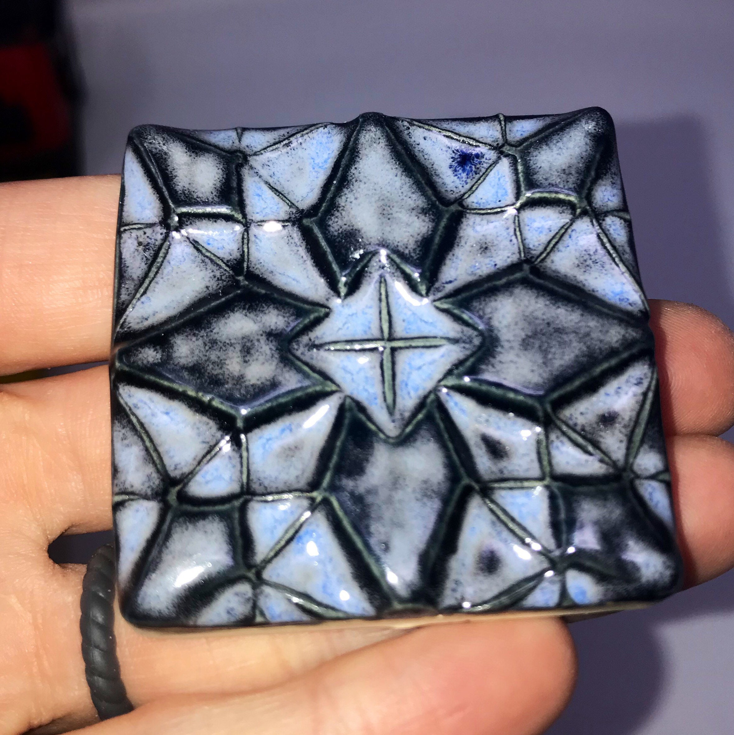 2x2 Ice Blue Glazed Handmade Ceramic Tile for Backsplash in Kitchen ...