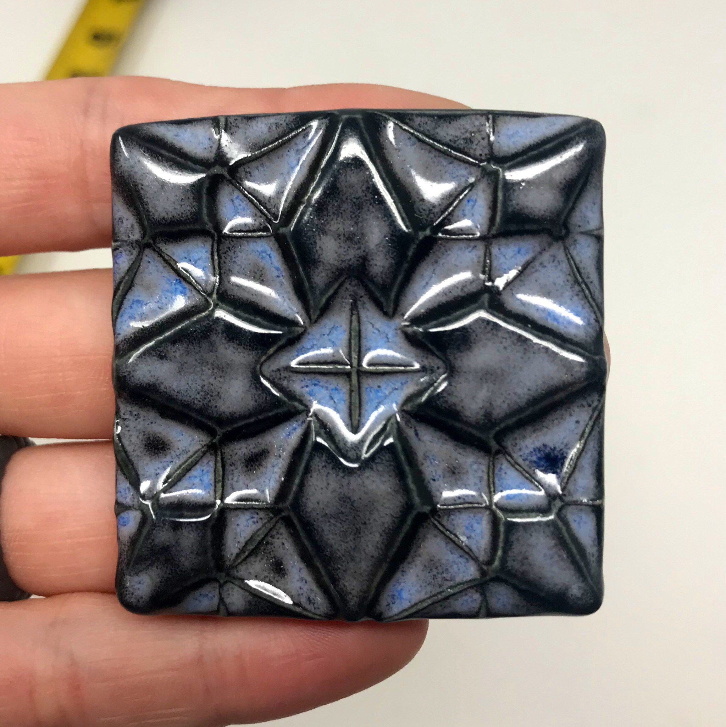 2x2 Ice Blue Glazed Handmade Ceramic Tile for Backsplash in Kitchen ...