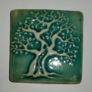 2"x2" Handmade Ceramic Tree of Life Tile for Backsplash in Kitchen ...