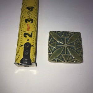 2x2 Green Glazed Handmade Ceramic Tile for Backsplash in Kitchen ...
