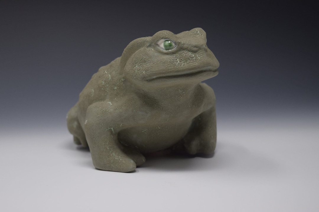 Handmade Ceramic Frog Garden Statue , Outdoor or Indoor Decoration ...