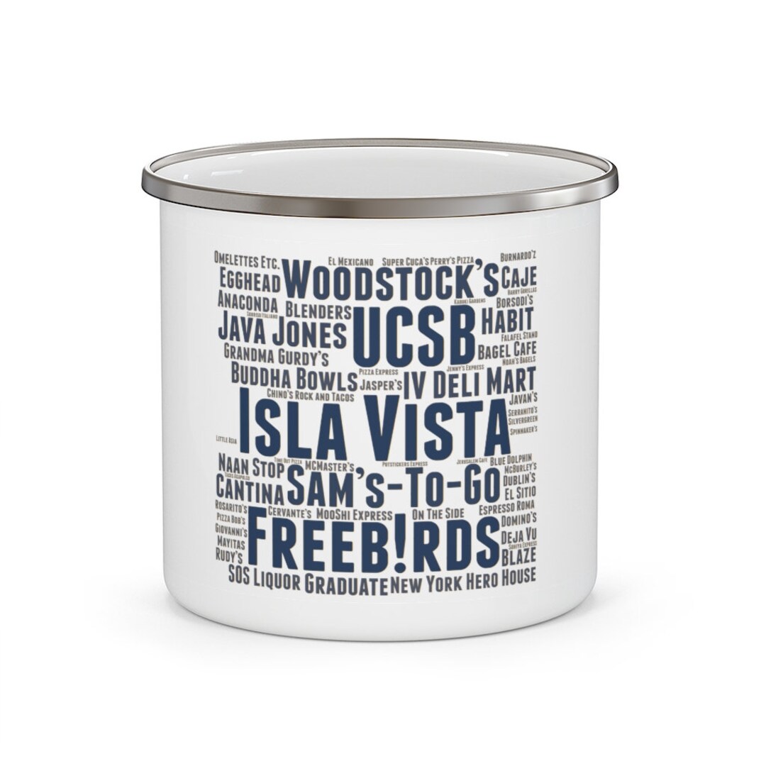 Camping Mug - Beach Mug - 40 Years of Isla Vista Camping Mug - Santa ...