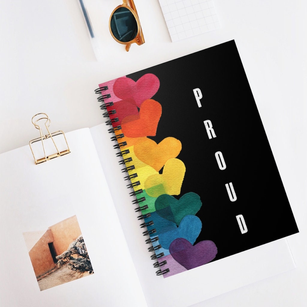 Gay Pride Hearts Spiral Notebook Pride In Who I Am Spiral Etsy