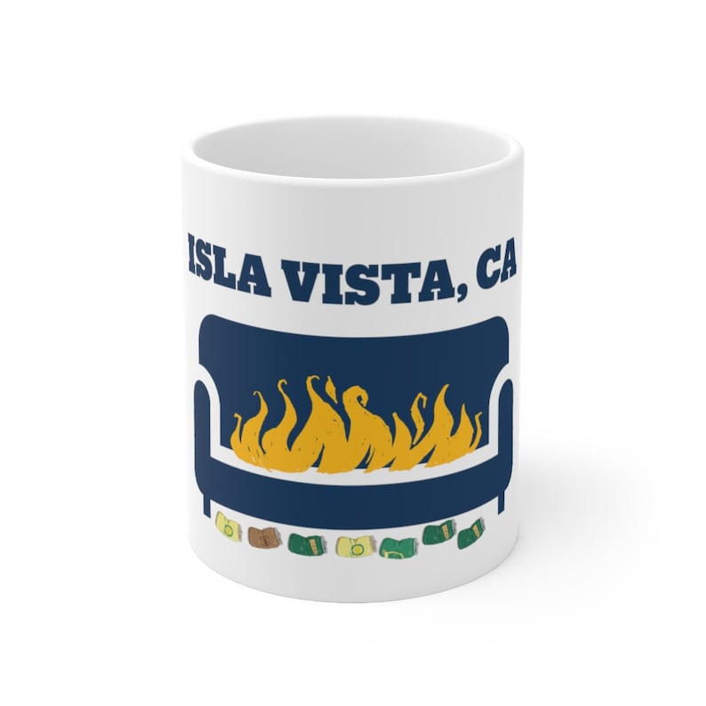 Isla Vista Burning Couch Mug – UCSB Alumni Gift - Etsy