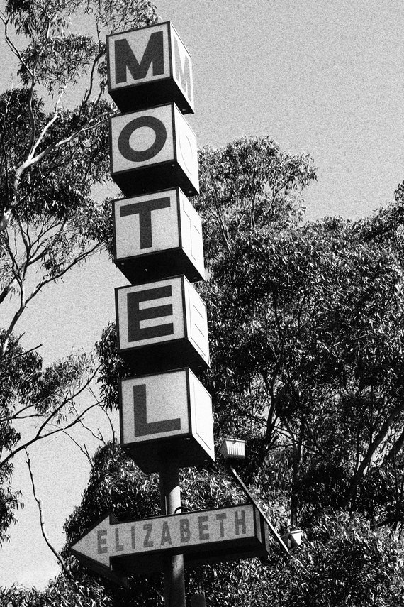 Motel Retro Black and White Wall Art Photography Print - Etsy Australia