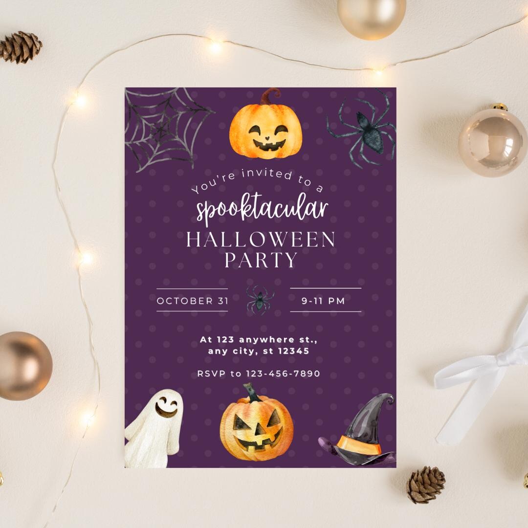 Editable Halloween Party Invitation Spooky Printable Template Halloween ...