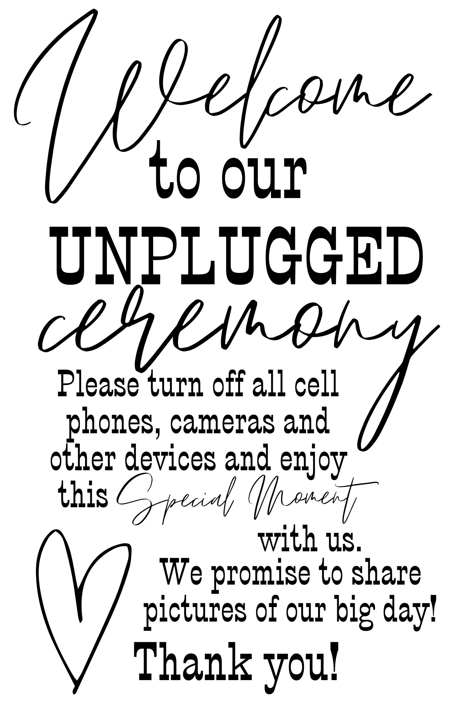 Unplugged Ceremony SVG - Etsy