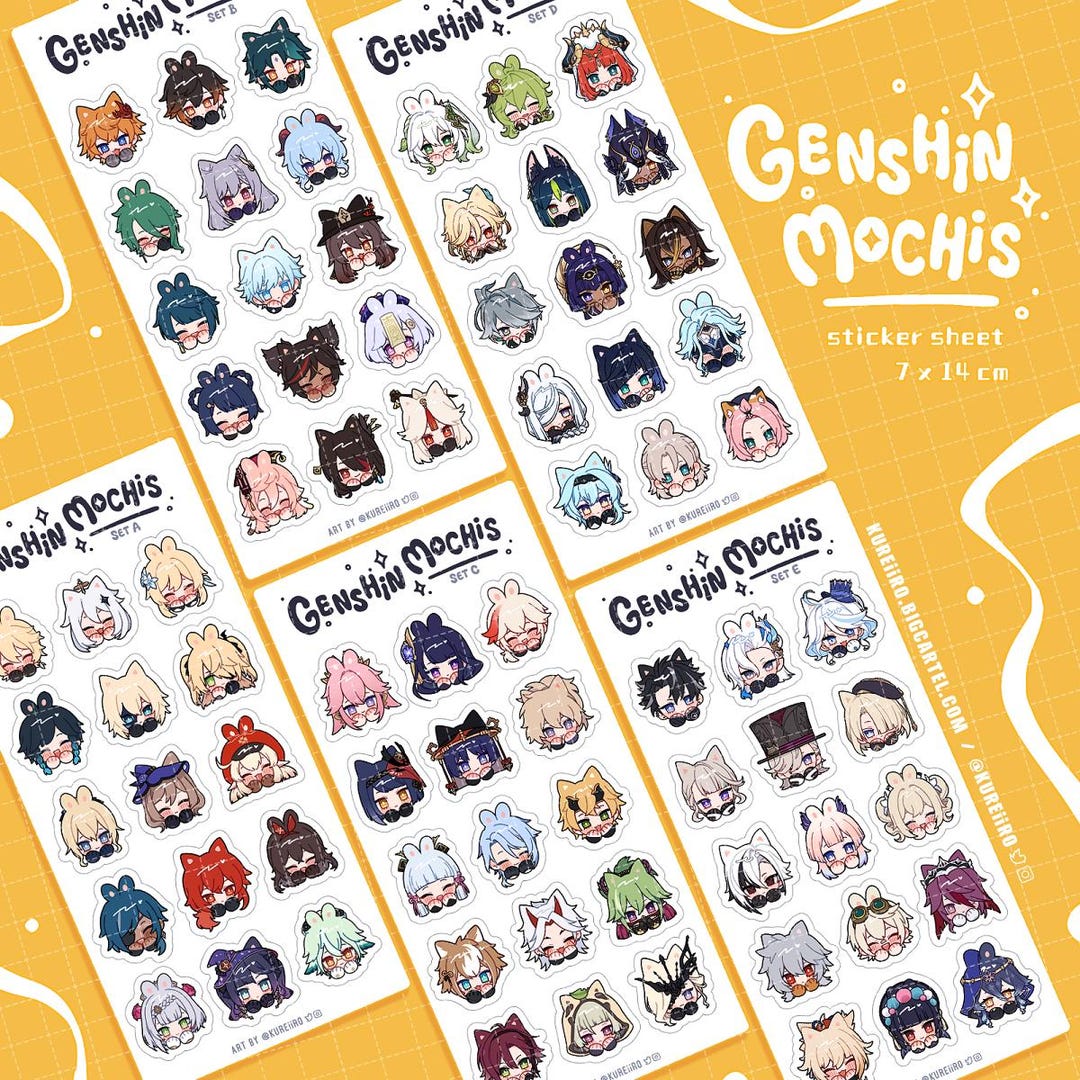 Genshin Impact Mochi Sticker Sheets - Etsy