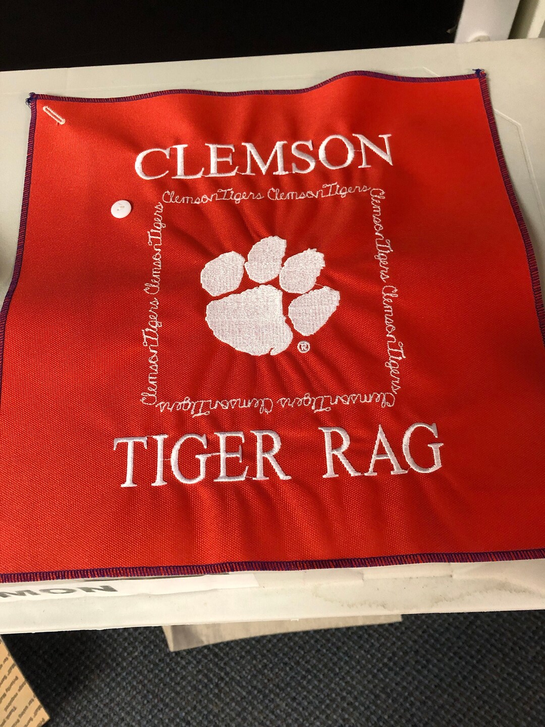 Handmade Embroidered Clemson Tiger Rags - Etsy