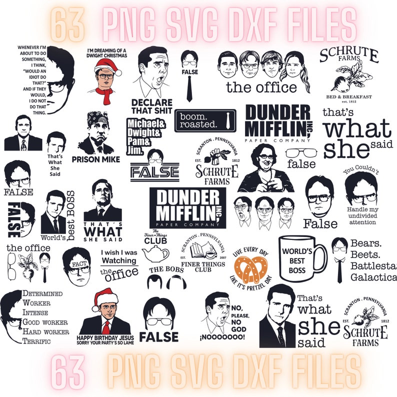 The Office SVG Bundle - the Office - Michael Scott, Dwight Schrute, Jim ...