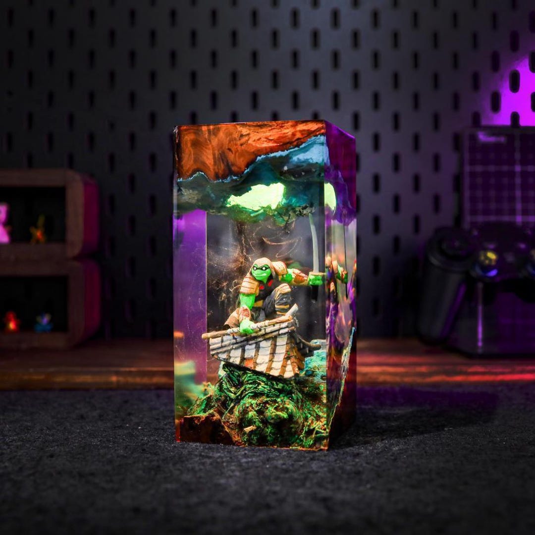 Ninja Turtle Night Light TMNT Resin Art Lamp, Kids Room Decor, Custom ...
