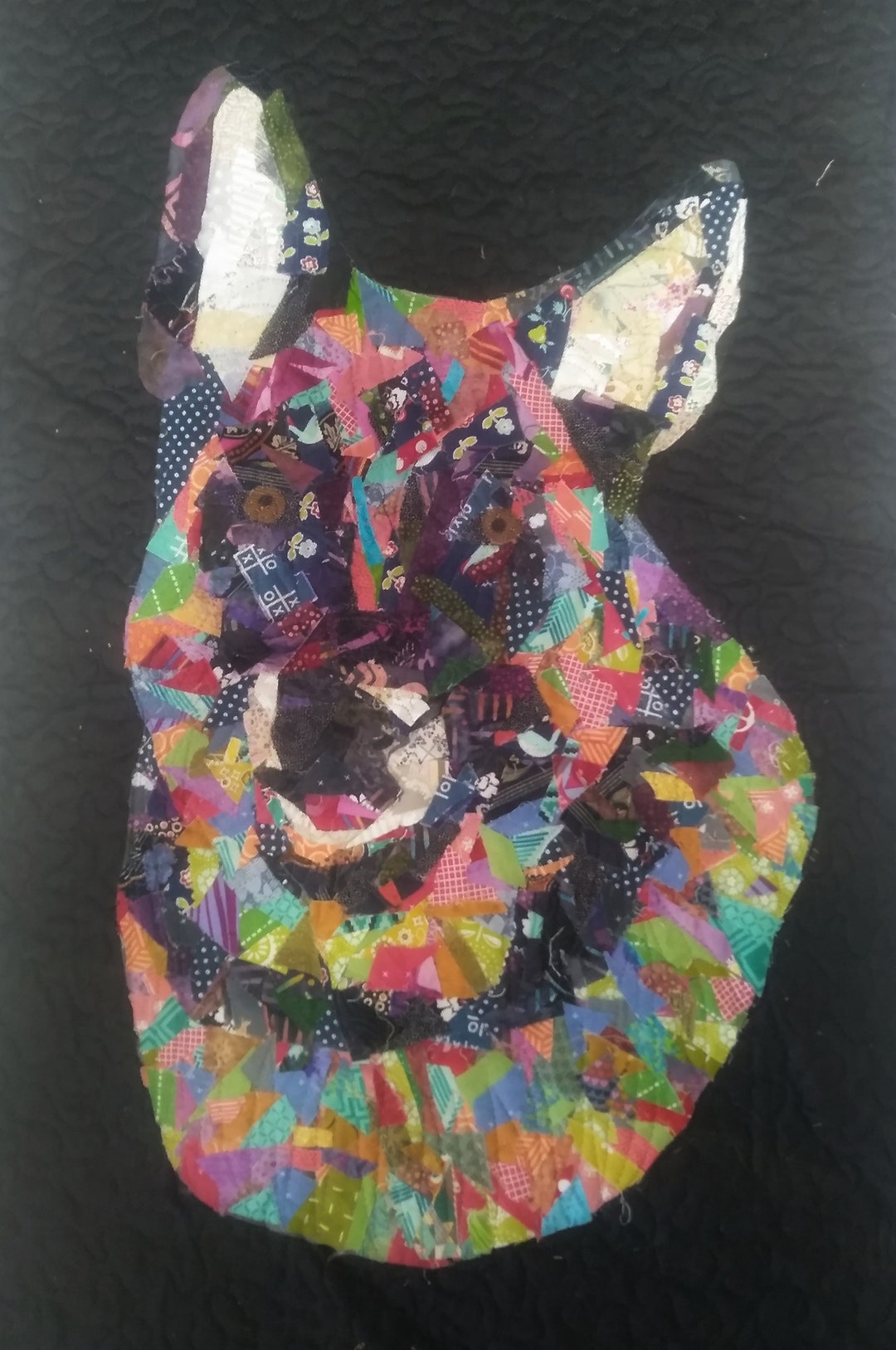 Pet Portrait Fabric Collage - Etsy