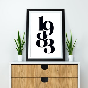 1983 Poster 1983 Birth Year Birthday Gifts Home Decor Wall Art Vintage ...