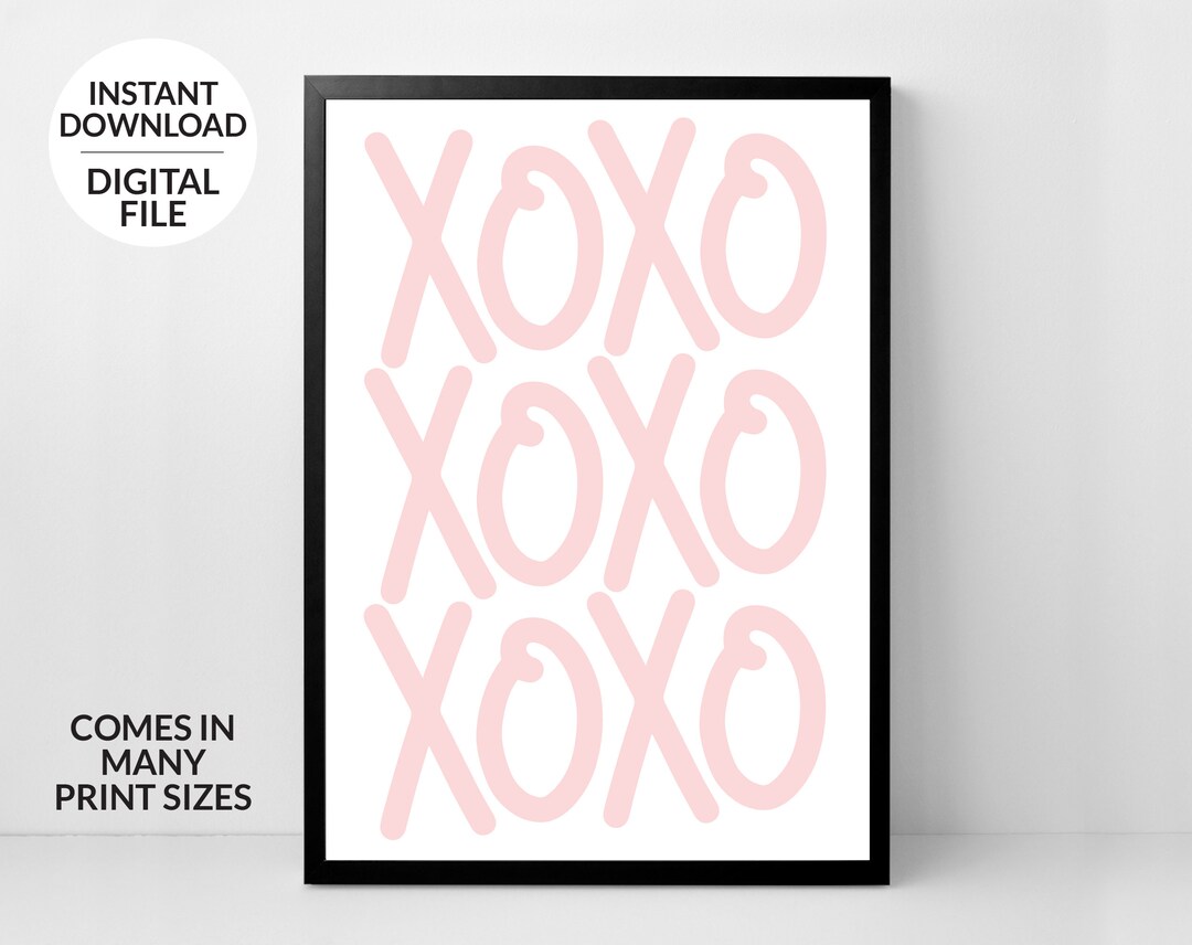 X and O XO Kisses and Hugs Love Poster Valentine's Day - Etsy