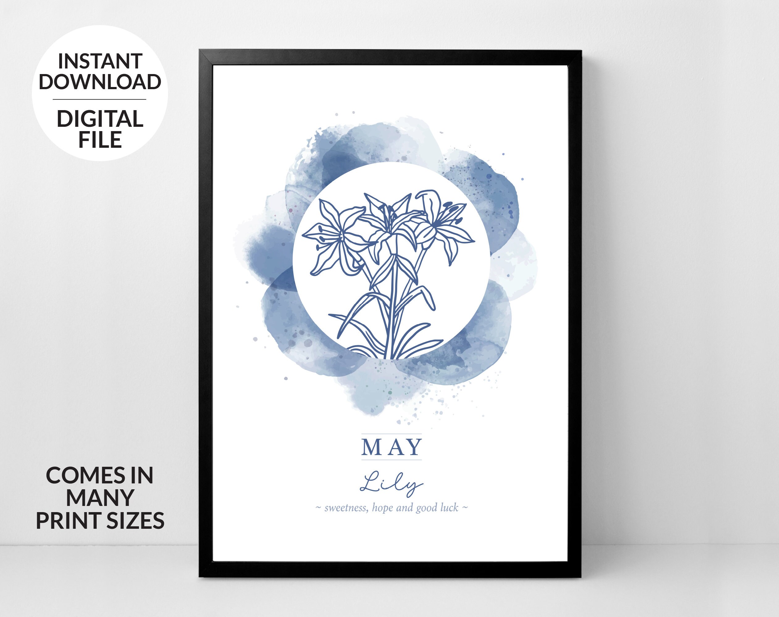 Lily Birth Month Flower Print May Birth Art Lily Flower - Etsy