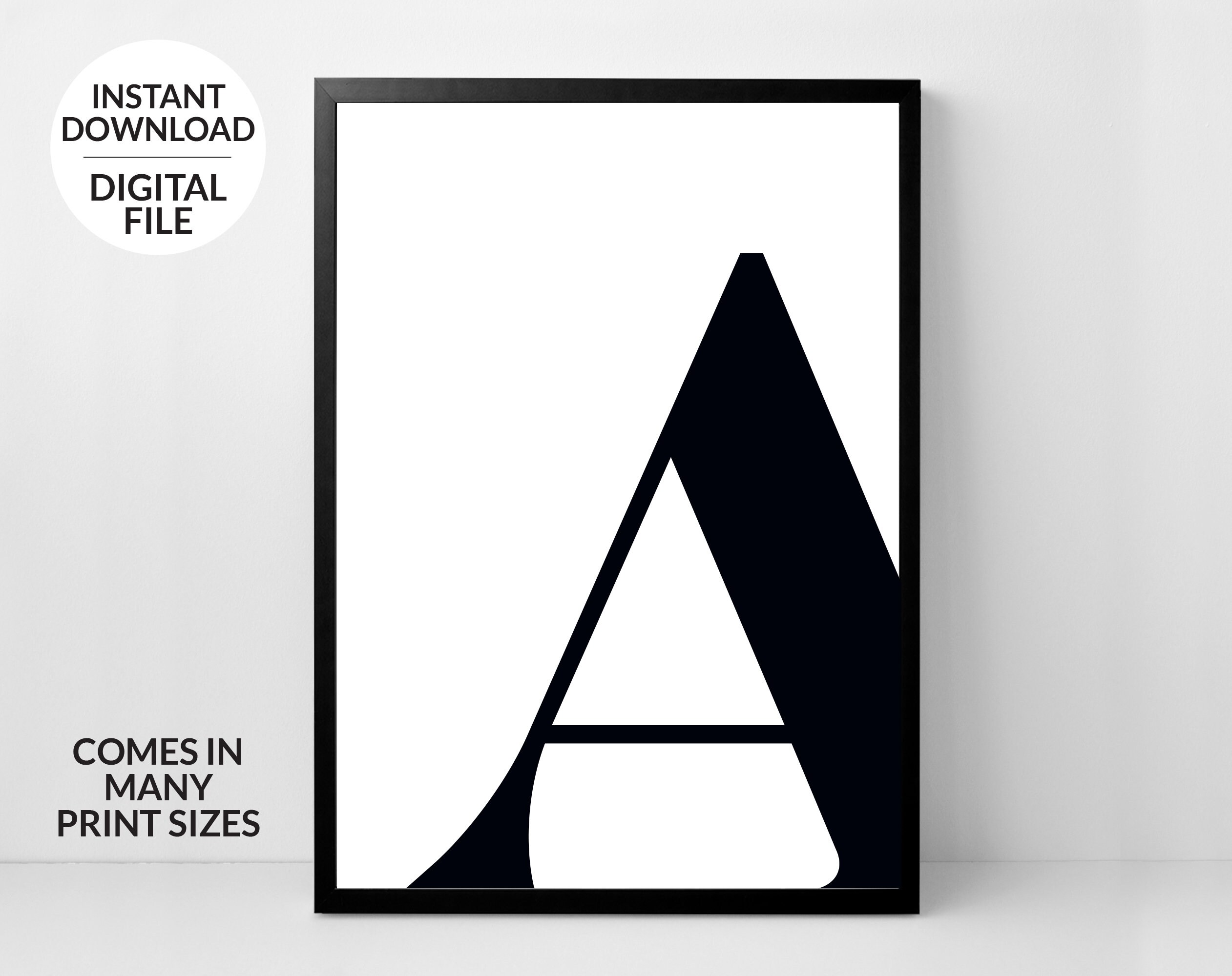 A Initial Artwork A Print Letter A Single Letter Print Name Initial ...