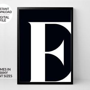 E Print E Initial Artwork Back Letter E E Poster Single Letter Print ...