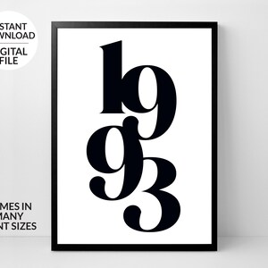 1993 Poster 1993 Birth Year Birthday Gifts Home Decor Wall Art Vintage ...