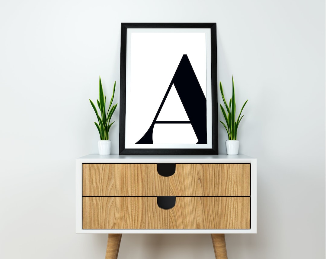 A Initial Artwork A Print Letter A Single Letter Print Name Initial ...