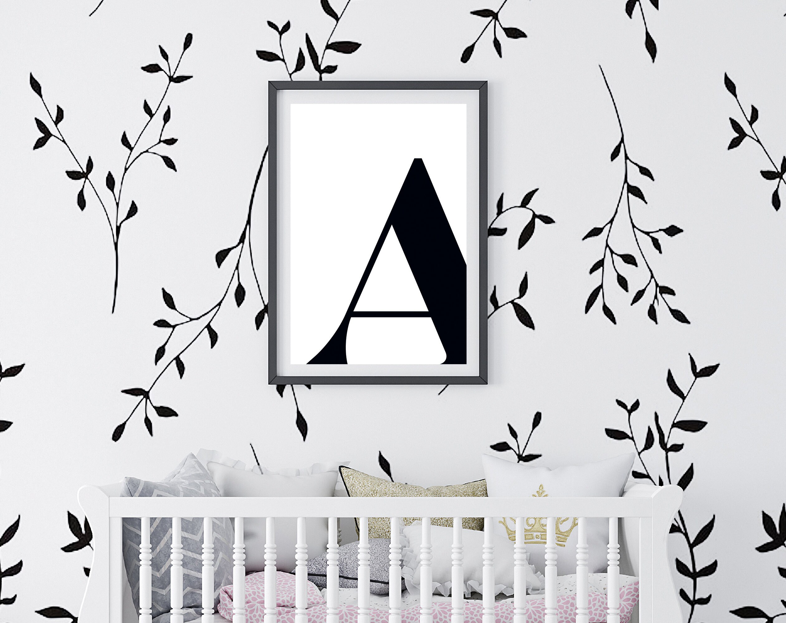 A Initial Artwork A Print Letter A Single Letter Print Name Initial ...